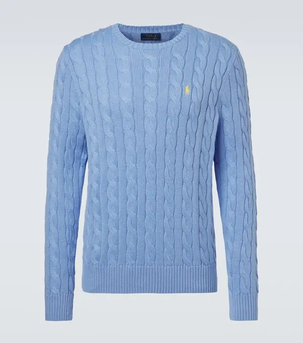 Polo Ralph Lauren Cable Knit Crewneck Sweater - Blue
