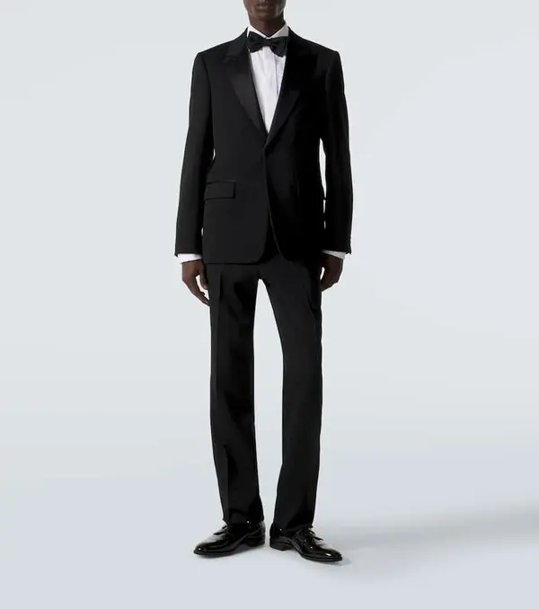 Burberry Wool Grain De Poudre Tuxedo Pants