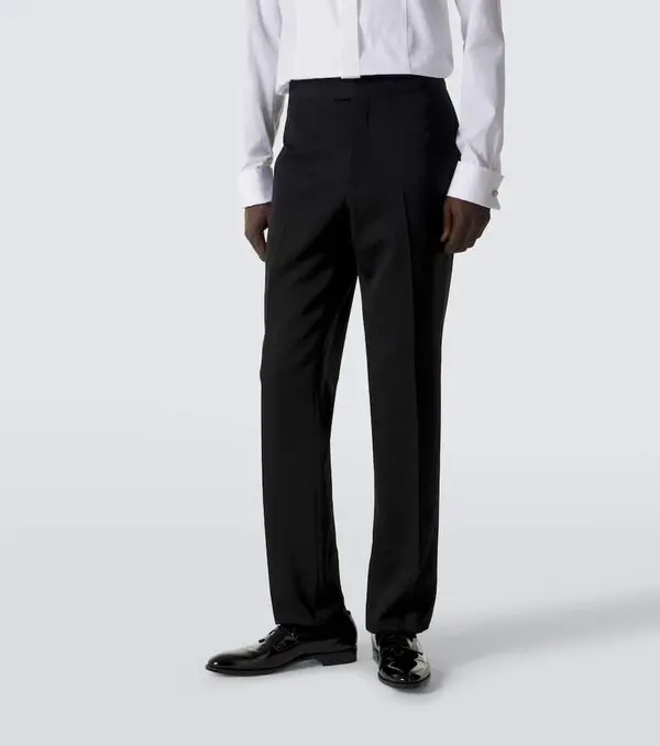 Burberry Wool Grain De Poudre Tuxedo Pants