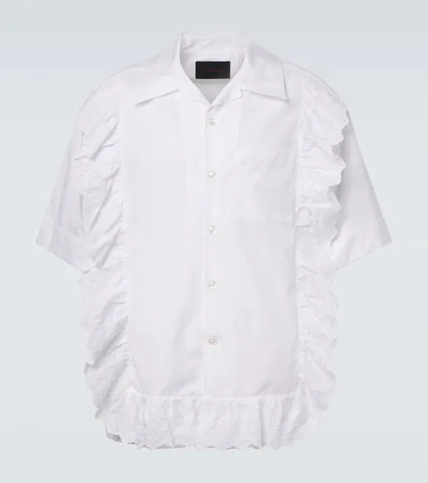 Simone Rocha Ruffled Cotton Poplin Shirt