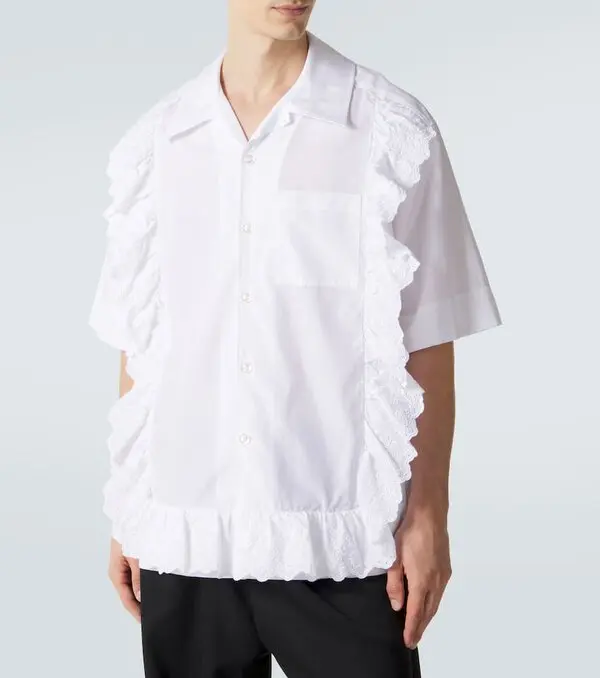 Simone Rocha Ruffled Cotton Poplin Shirt
