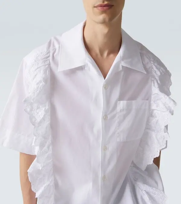 Simone Rocha Ruffled Cotton Poplin Shirt