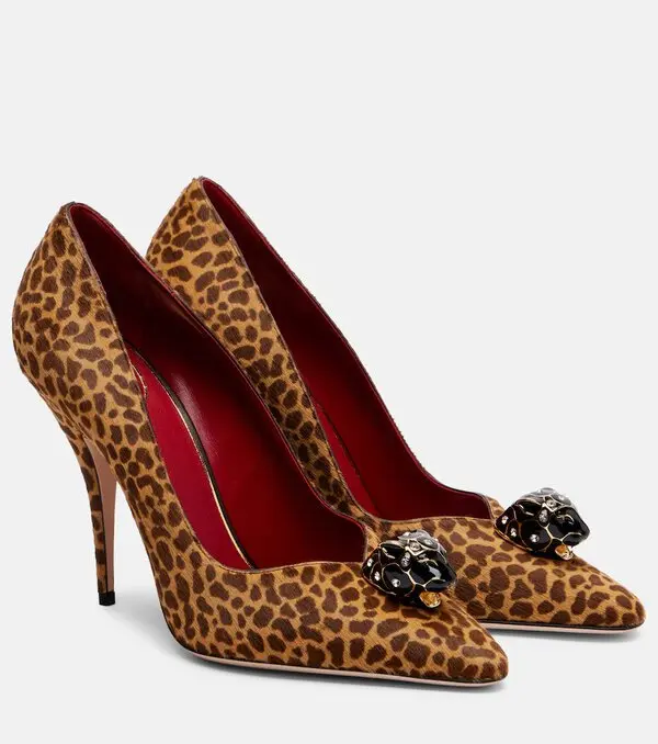 Valentino Garavani Leopard-print Calf Hair Pumps - Brown