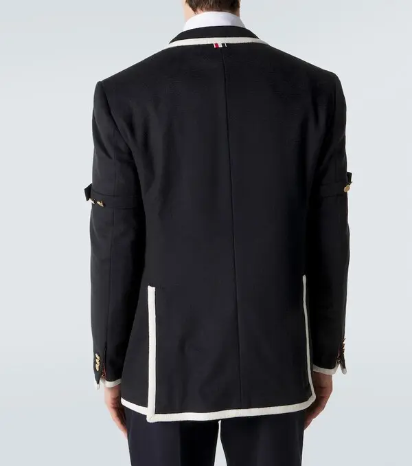 Thom Browne Embroidered Cashmere Zibeline Blazer