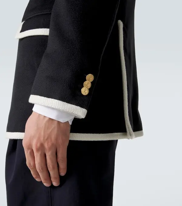 Thom Browne Embroidered Cashmere Zibeline Blazer