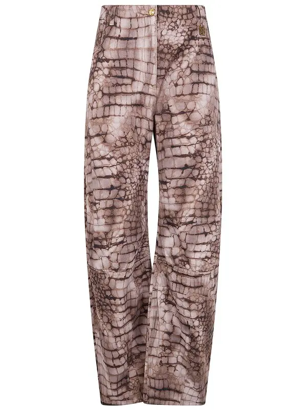 Elisabetta Franchi Barrel Leg Printed Jeans