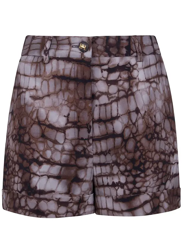 Elisabetta Franchi Printed Viscose Blend Shorts