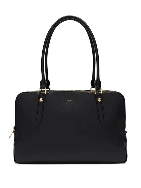 Furla Giulia Ares Leather Boston Bag - Black