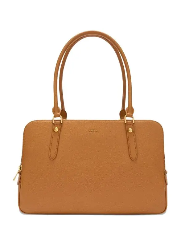 Furla Giulia Ares Leather Boston Bag - Brown