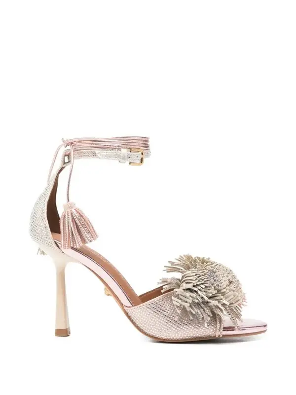 Kurt Geiger Pom Pom Ankle Tie Sandal - Multi