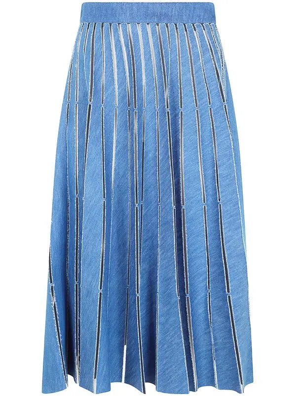 TWINSET Midi Cotton Skirt - Blue