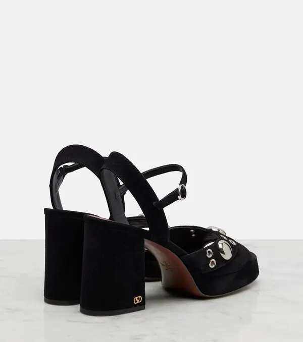 Valentino Garavani Embellished Leather Platform Sandals