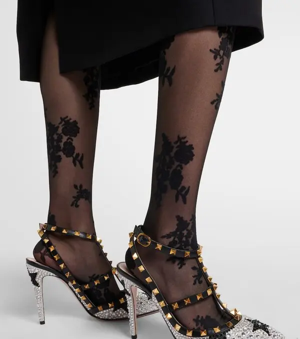 Valentino Garavani Floral Tights - Black
