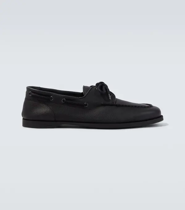 John Lobb Foil Leather Boat Shoes