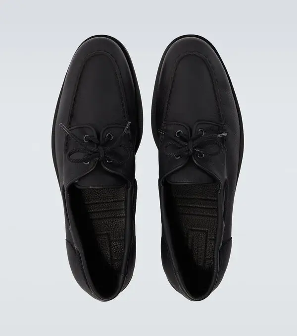 John Lobb Foil Leather Boat Shoes