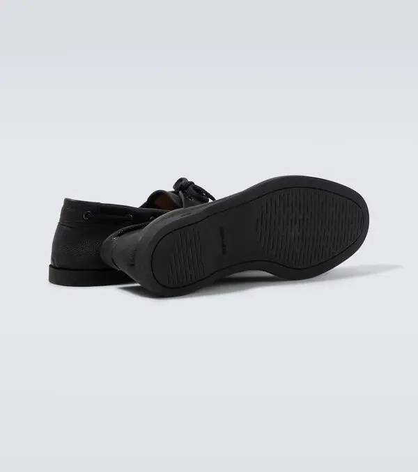 John Lobb Foil Leather Boat Shoes
