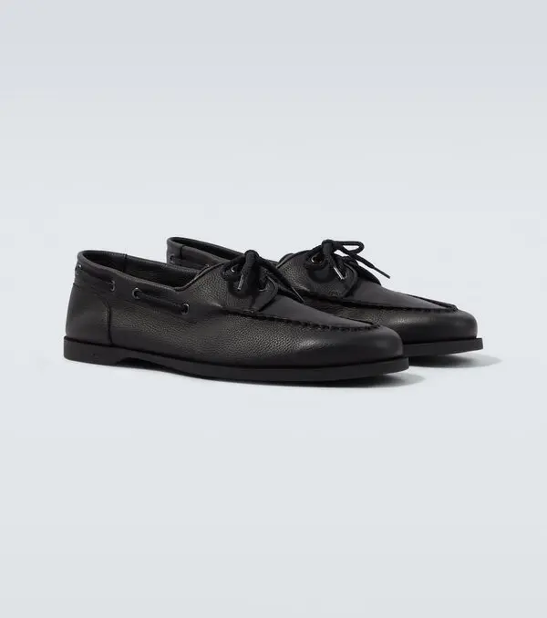 John Lobb Foil Leather Boat Shoes