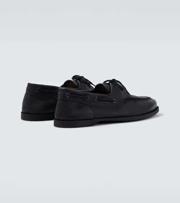 John Lobb Foil Leather Boat Shoes