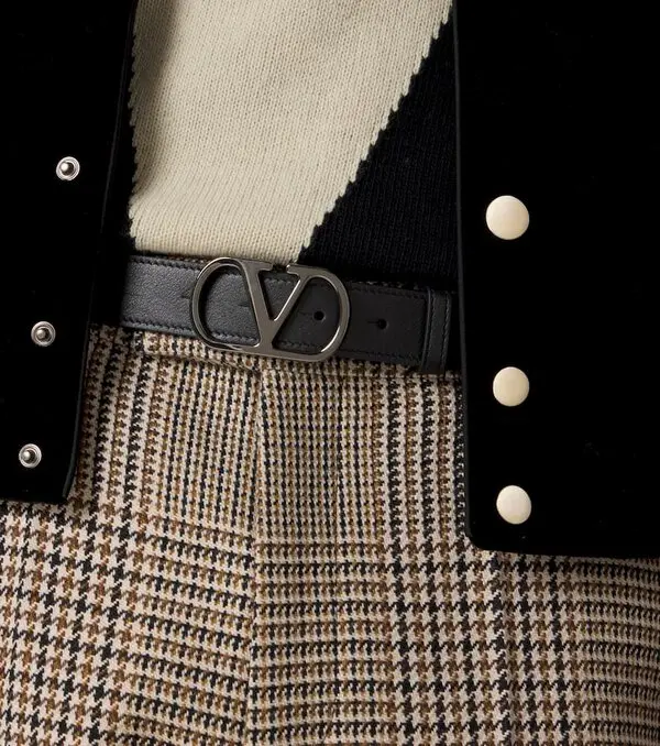 Valentino Garavani Vlogo Leather Belt - Black