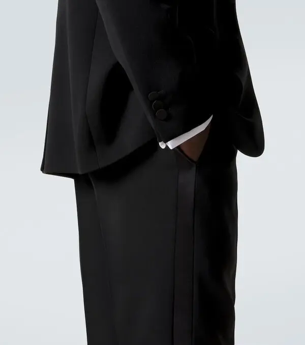 Burberry Wool Grain De Poudre Tuxedo Pants