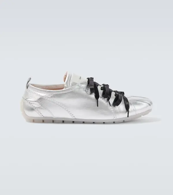 Simone Rocha Ballerina Grip Metallic Leather Sneakers
