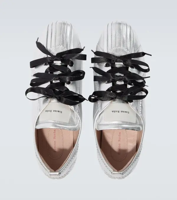 Simone Rocha Ballerina Grip Metallic Leather Sneakers