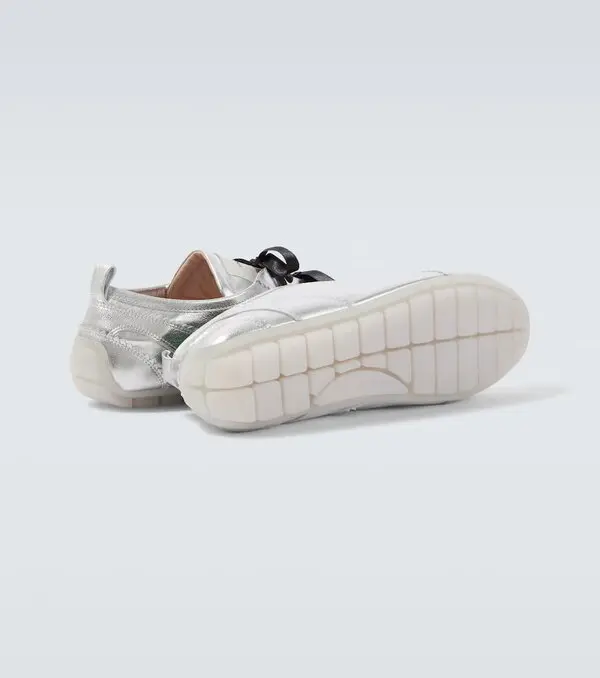 Simone Rocha Ballerina Grip Metallic Leather Sneakers