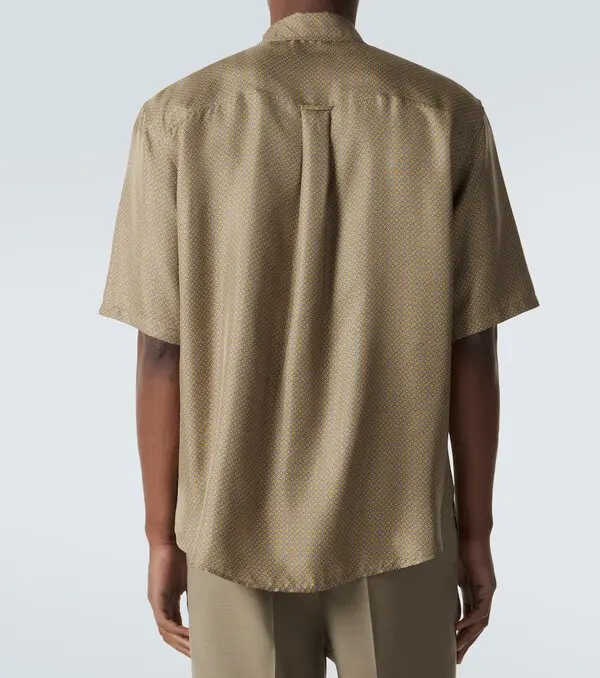 Saint Laurent Printed Silk Satin Bowling Shirt