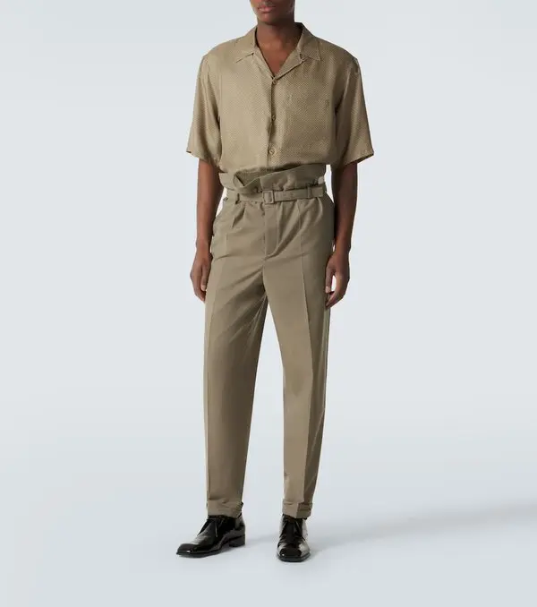 Saint Laurent Printed Silk Satin Bowling Shirt