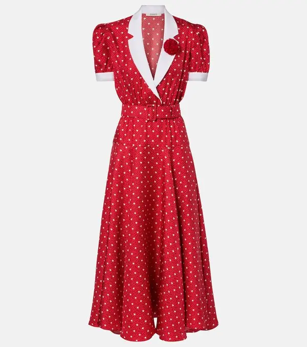 RODARTE Printed Silk Twill Midi Dress