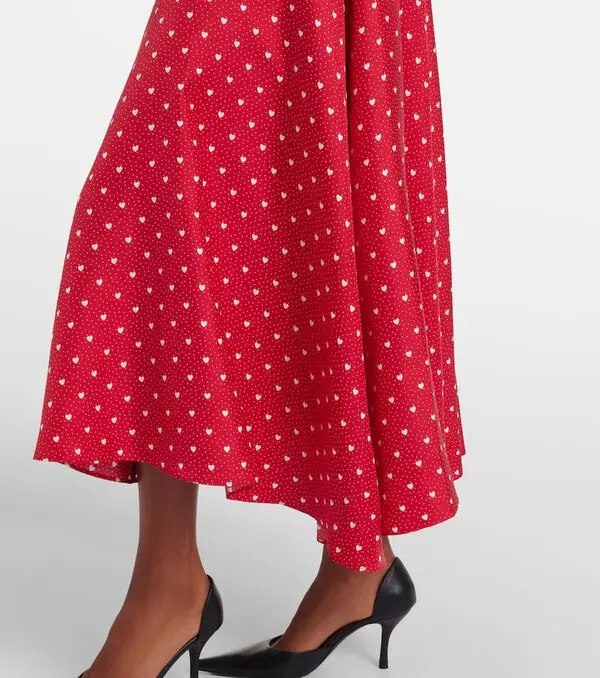 RODARTE Printed Silk Twill Midi Dress
