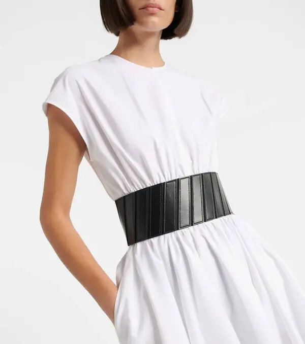 Alaïa Belted Cotton Midi Dress