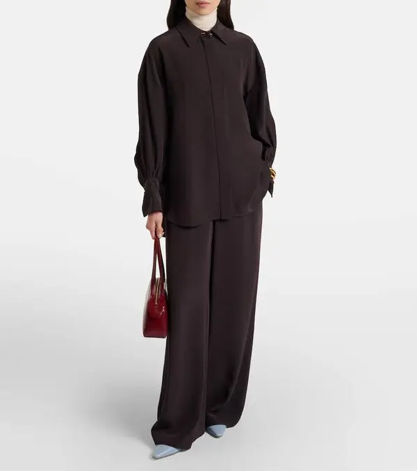 JOSEPH Nour Wide-leg Pants - Brown