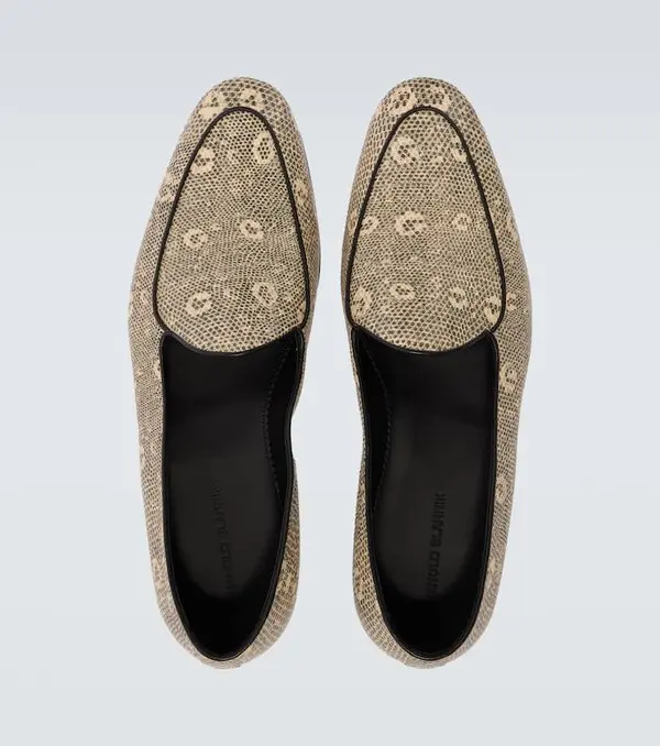 Manolo Blahnik Modena Snake-effect Leather Loafers