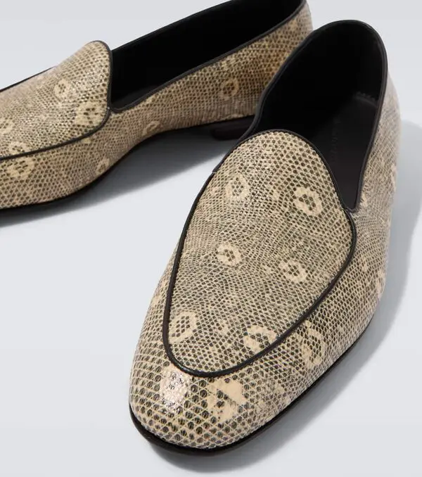 Manolo Blahnik Modena Snake-effect Leather Loafers