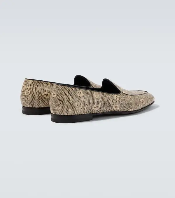 Manolo Blahnik Modena Snake-effect Leather Loafers
