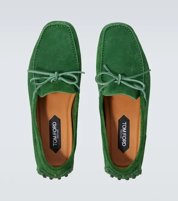 TOM FORD Suede Driving Shoes - Green