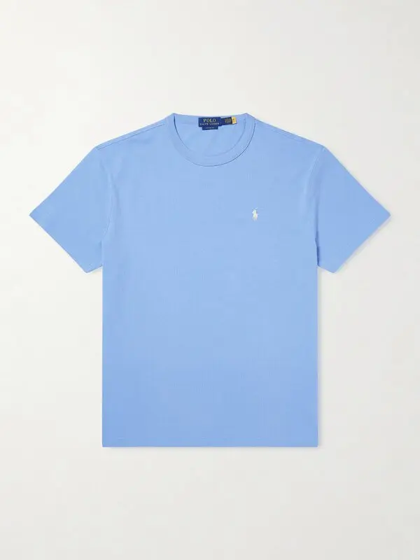 Polo Ralph Lauren Logo-embroidered Cotton-jersey T-shirt - Blue