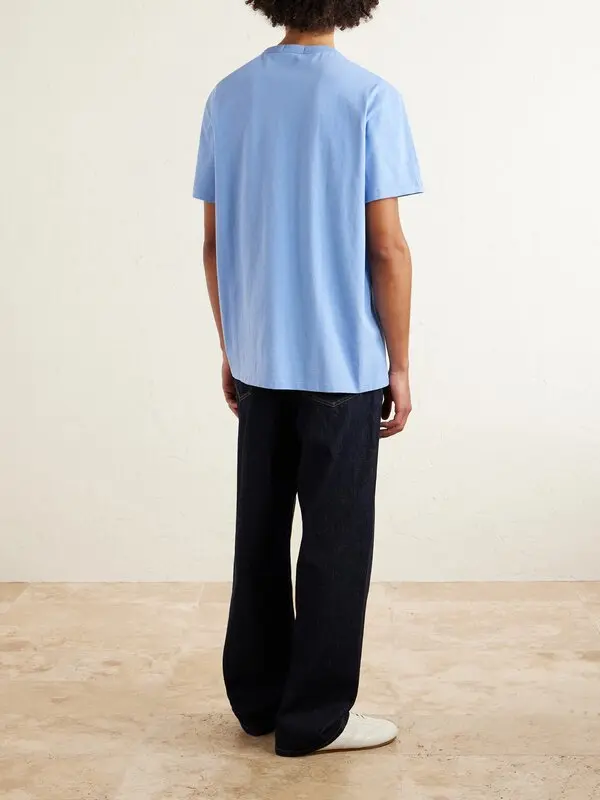 Polo Ralph Lauren Logo-embroidered Cotton-jersey T-shirt - Blue