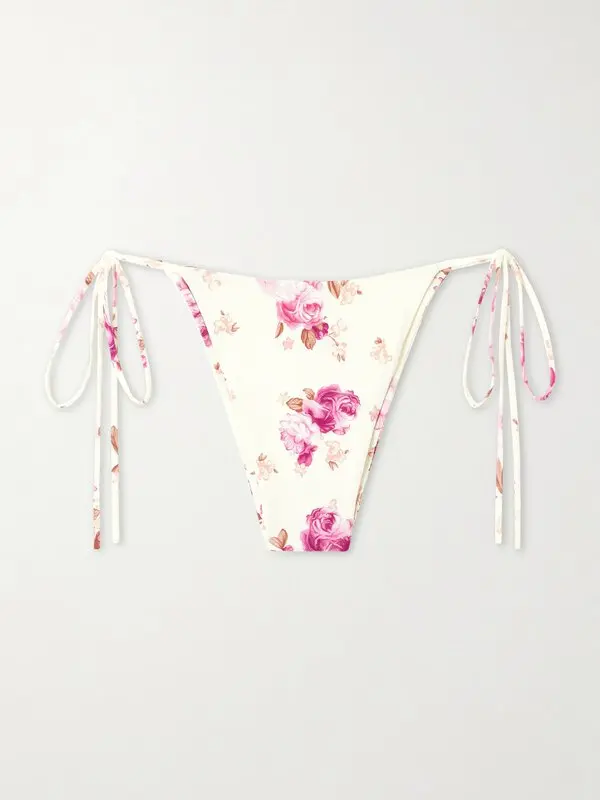 Magda Butrym Floral-print Bikini Briefs - Neutrals