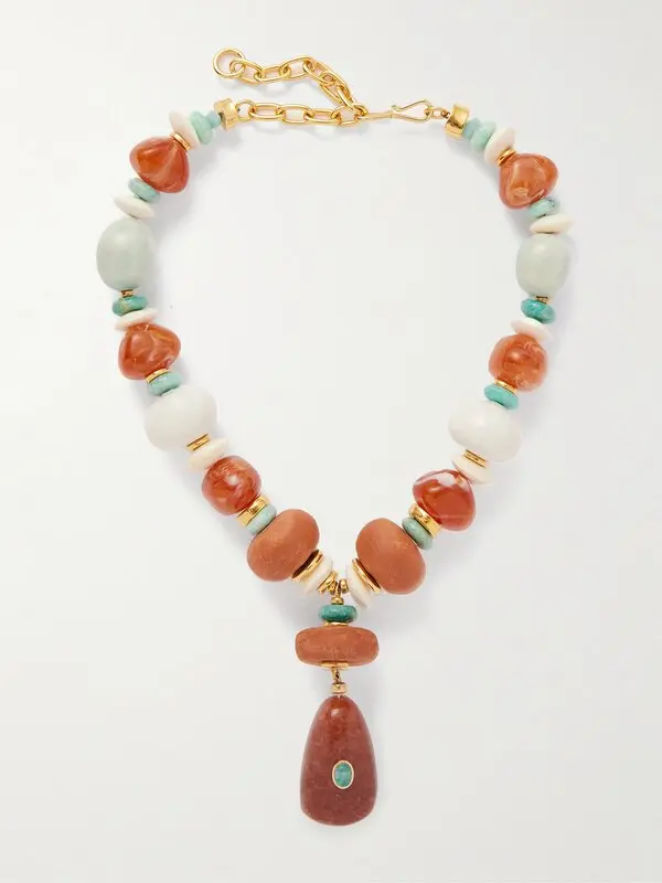 LIZZIE FORTUNATO Andamento Stone And Bone Necklace - Multi