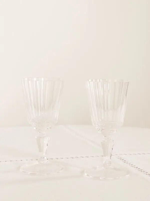 LOBMEYR Set Of Two Crystal Wine Glasses - Neutrals