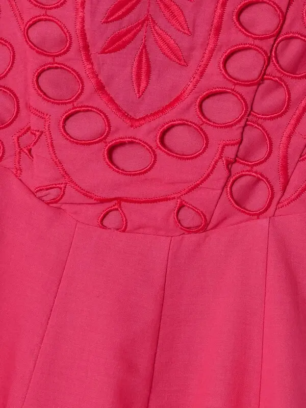Charo Ruiz Ibiza Marlin Broderie Anglaise Cotton-blend Midi Dress - Pink