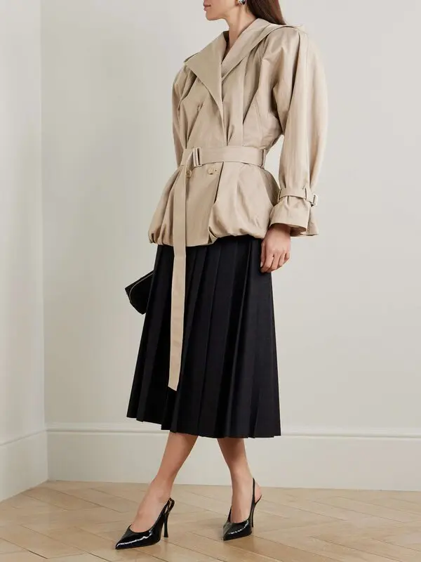 Magda Butrym Hooded Belted Cotton-blend Jacket
