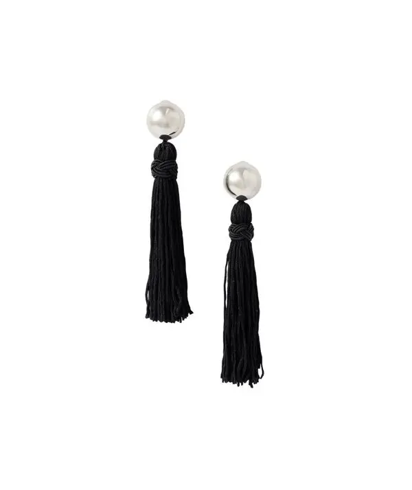 SOPHIE BUHAI Venetian Tasseled Earrings - Black