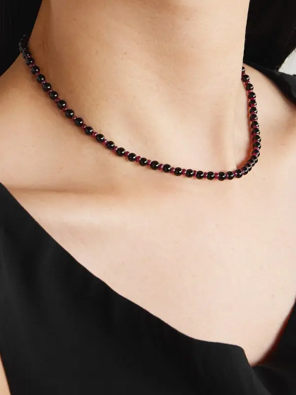 LOREN STEWART Seraphina Agate And Ruby Necklace