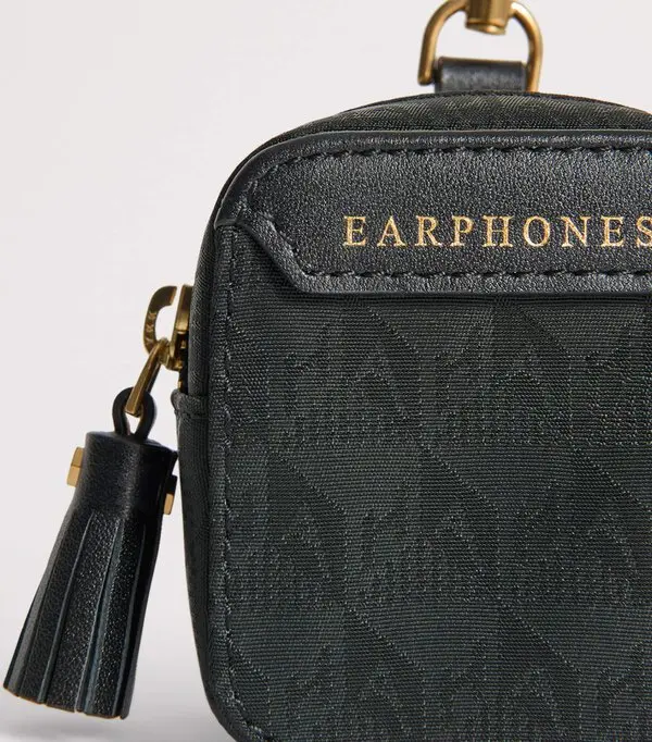 ANYA HINDMARCH Jacquard Logo Earphones Case - Black