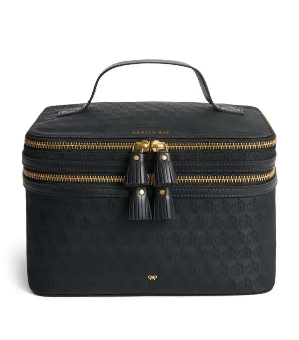 ANYA HINDMARCH Jacquard Logo Vanity Kit Bag - Black