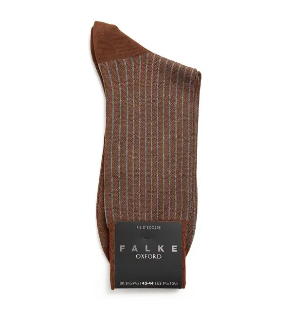 Falke Cotton-blend Oxford Stripe Socks - Red