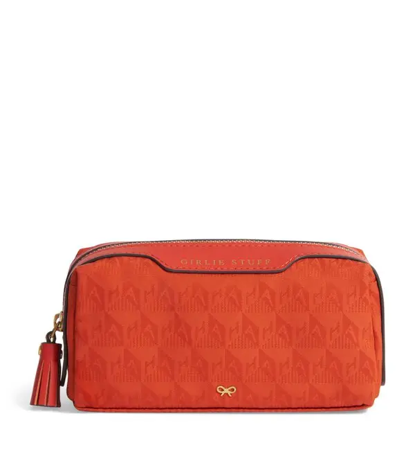 ANYA HINDMARCH Jacquard Logo Pouch - Red